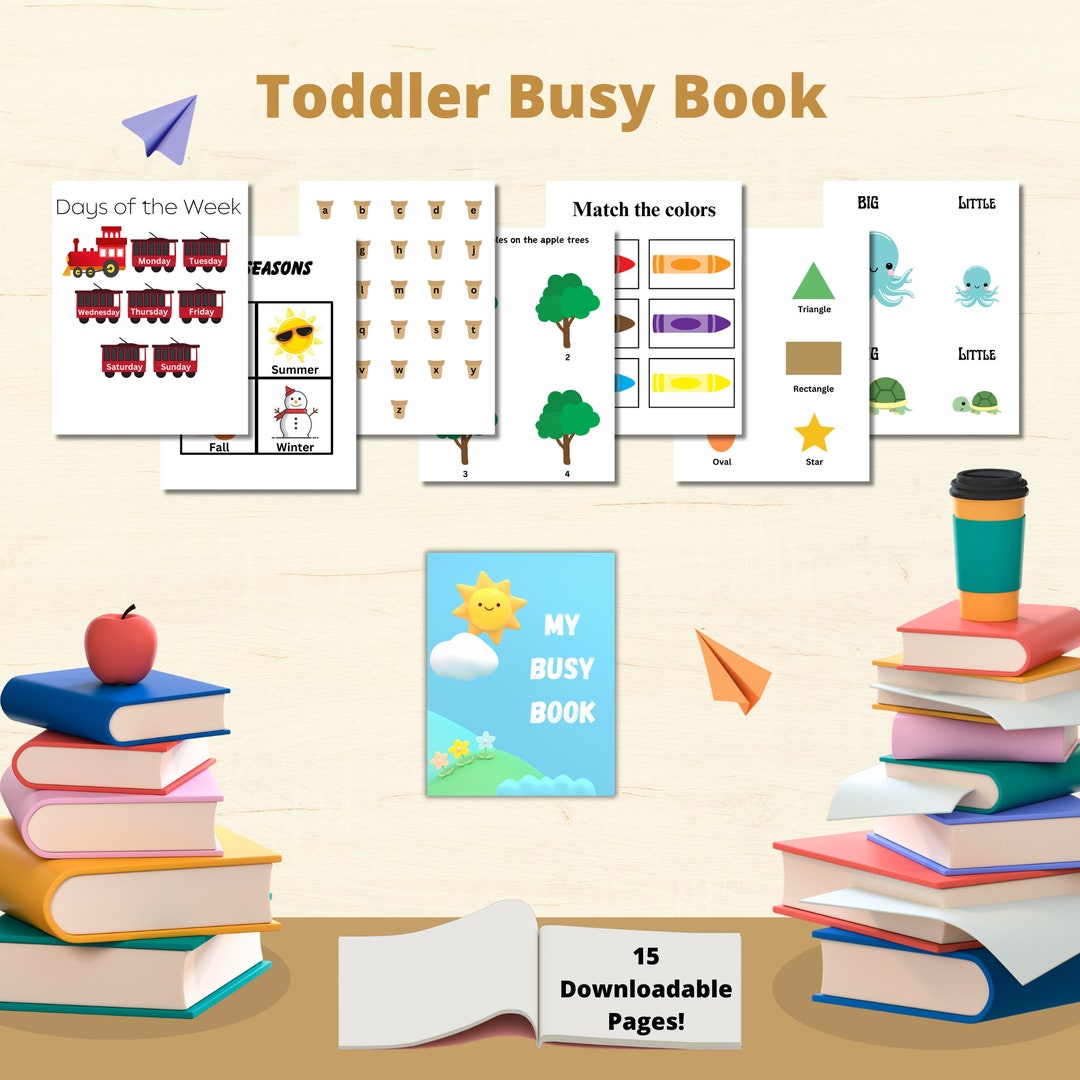 Toddler Busy Book Printable Toddler Busy Book Learning Book Busy Book ...