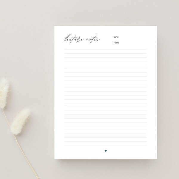 Lecture Notes Printable - Etsy