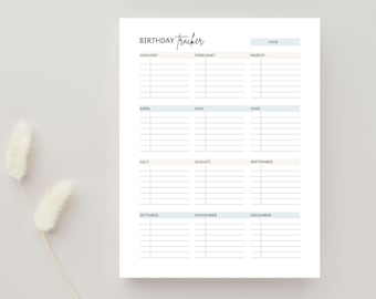 Birthday Chart Reminder - Etsy