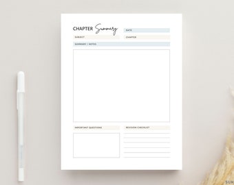 Chapter Review Template - Etsy