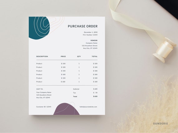 Creative Purchase Order Template Wholesale Purchase Order - Etsy
