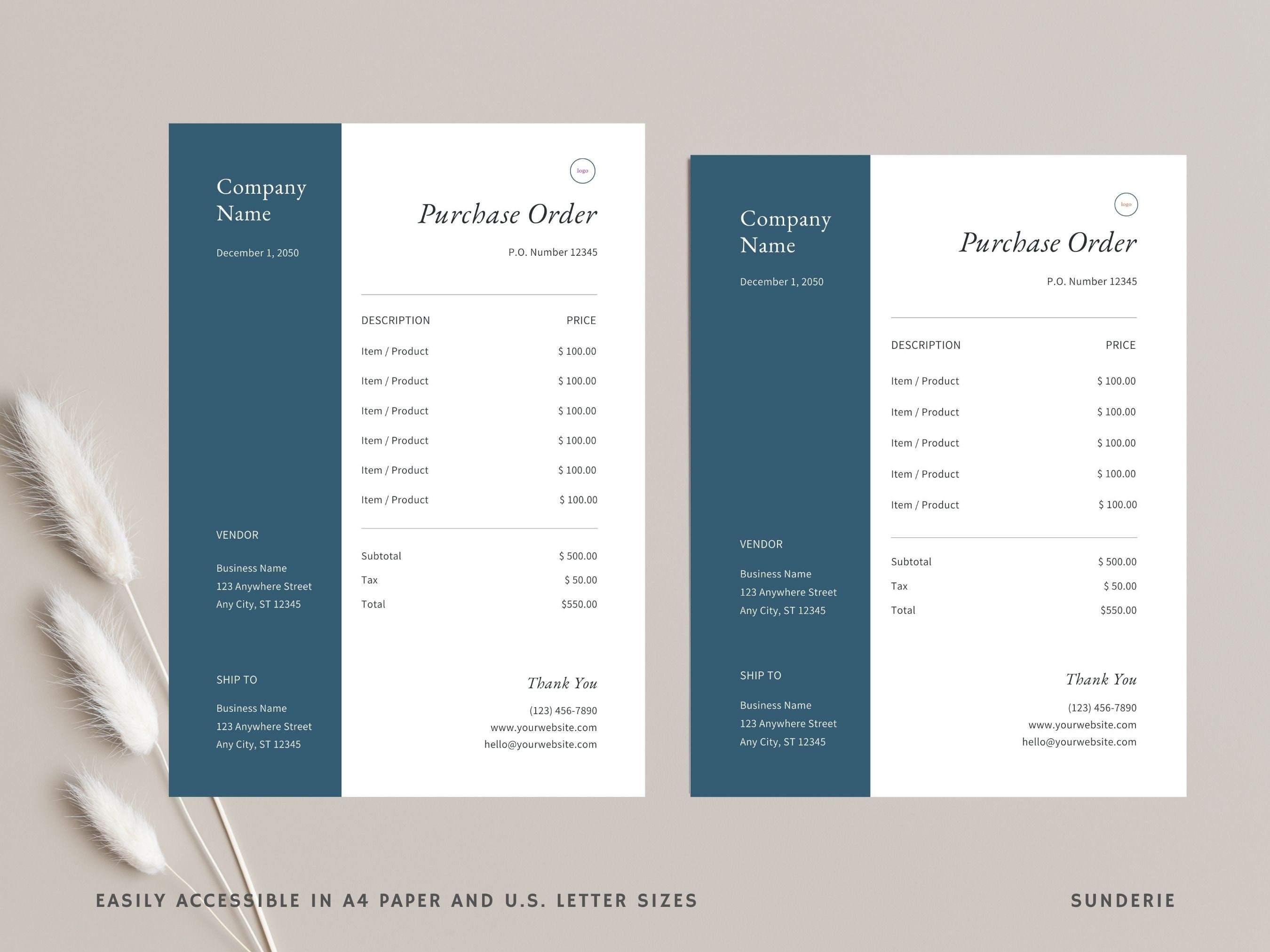 Modern Purchase Order Template Custom Wholesale Order Form - Etsy