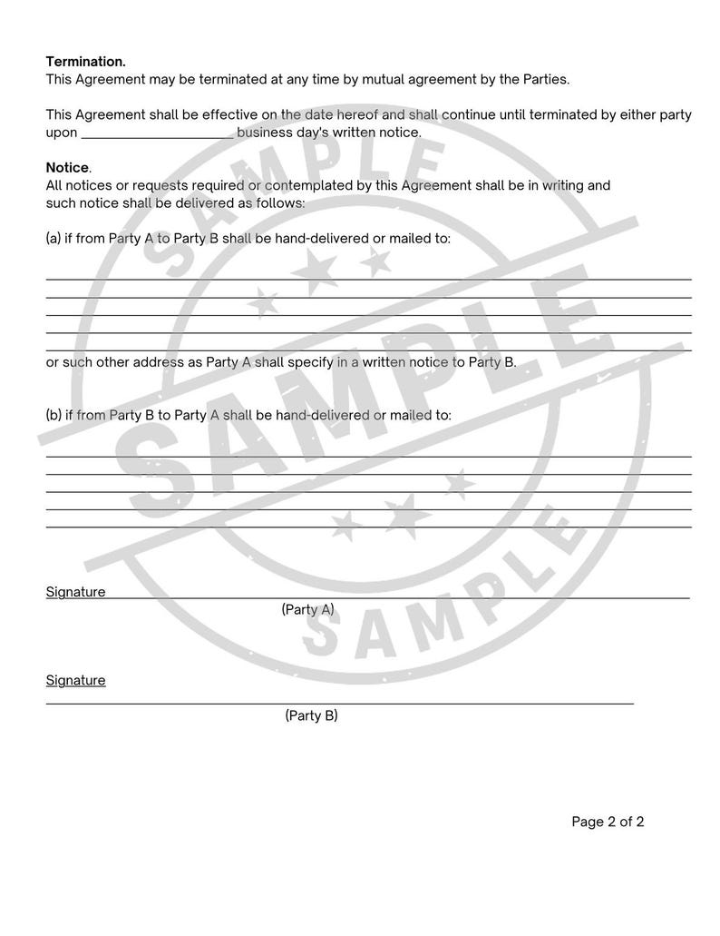 Simple Contract Template | Editable PDF Agreement | Instant Download - Etsy