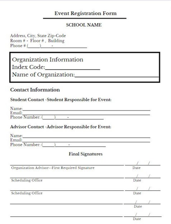 Event Registration Form Samples