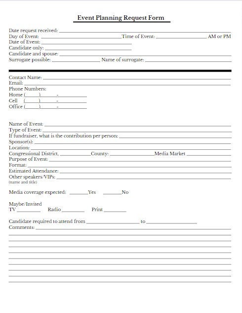 Event Planning Request Form - Etsy