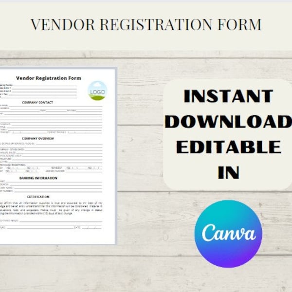 Vendor Form Template - Etsy