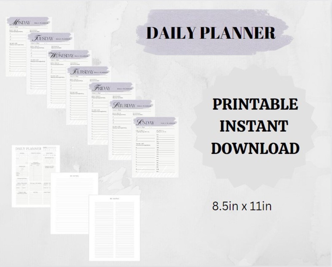 Printable Daily Planner, Personal Planner, Goal, Health, Productivity ...