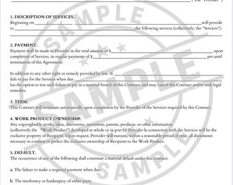 Service Contract Template Editable PDF Freelance Agreement Customizable ...
