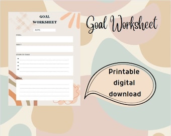 SMART Goal Worksheet Pastel Goal Setting Activity - Etsy