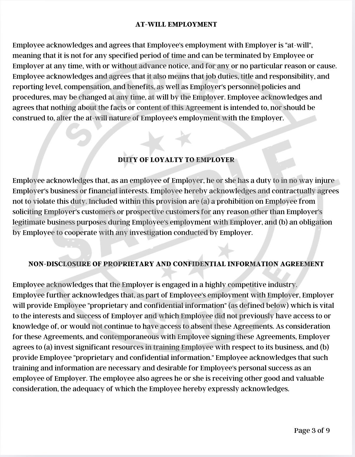 Employment Contract Agreement Template | Editable PDF Contract ...