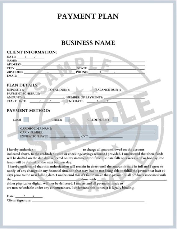 Payment Plan Contract Template Uk