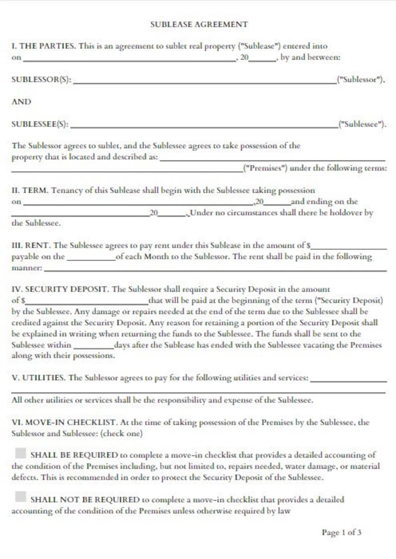 Sublease Agreement - Etsy