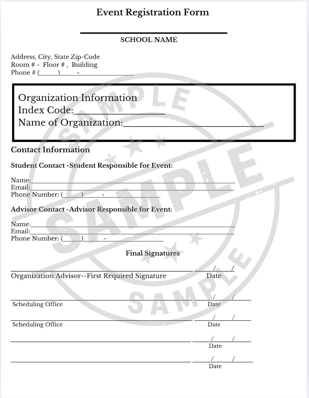Customizable Event Registration Form Template: Digital Download for ...
