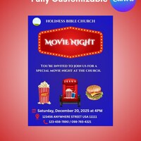 Editable Halloween Movie Night Flyer: School Fundraiser Event (digital ...