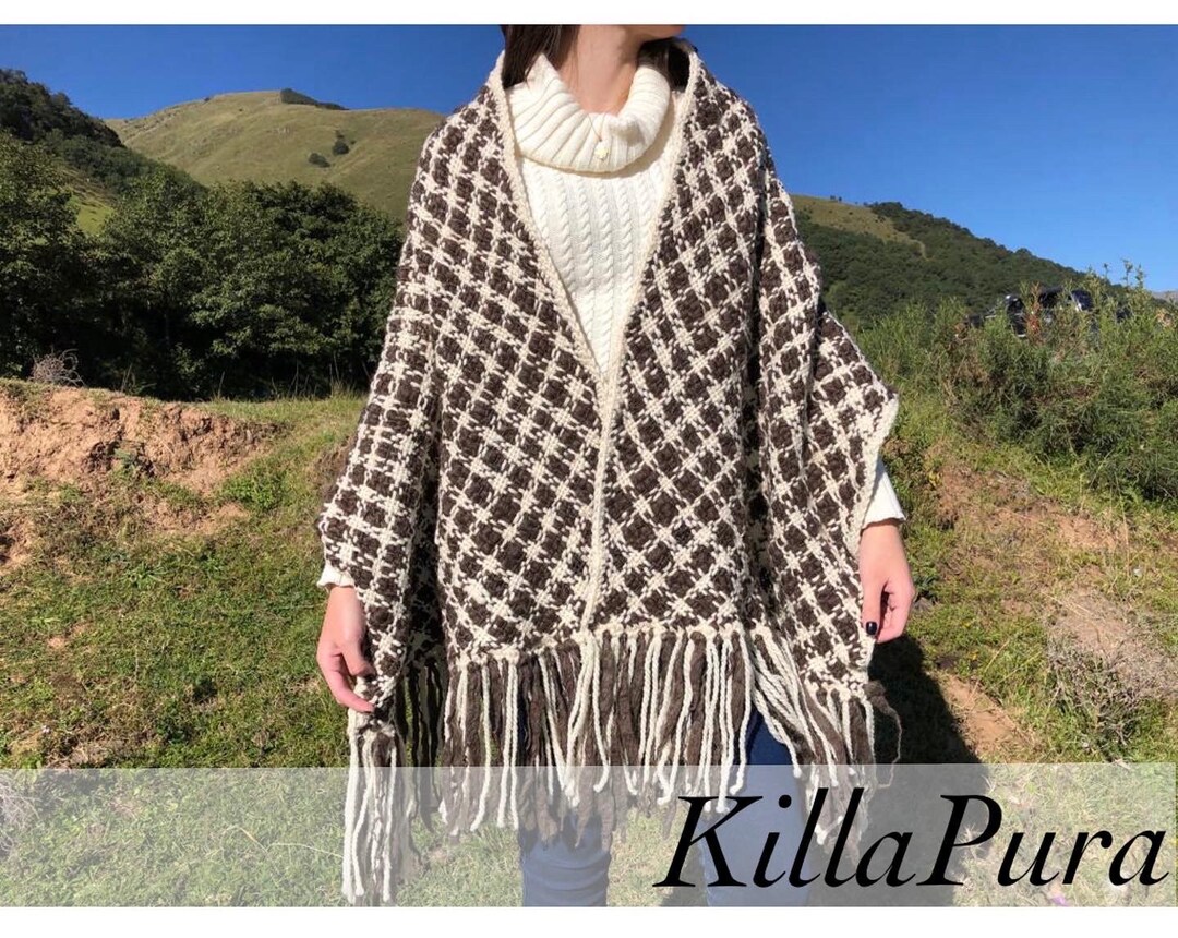 Luxury Thick Sheep Wool Shawl / Handmade / Comfortable / Loom Made ...