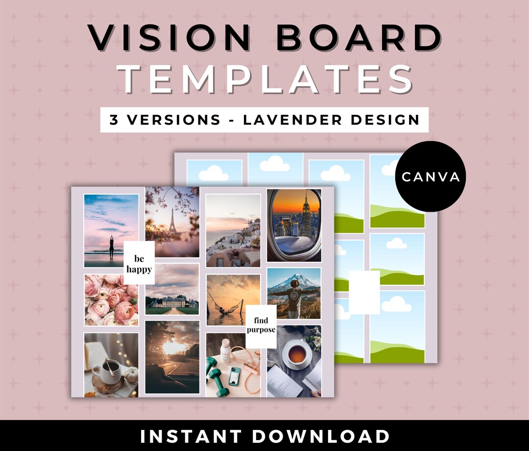 Printable 2024 Vision Board, Printable Pdf Mood Board for Women ...