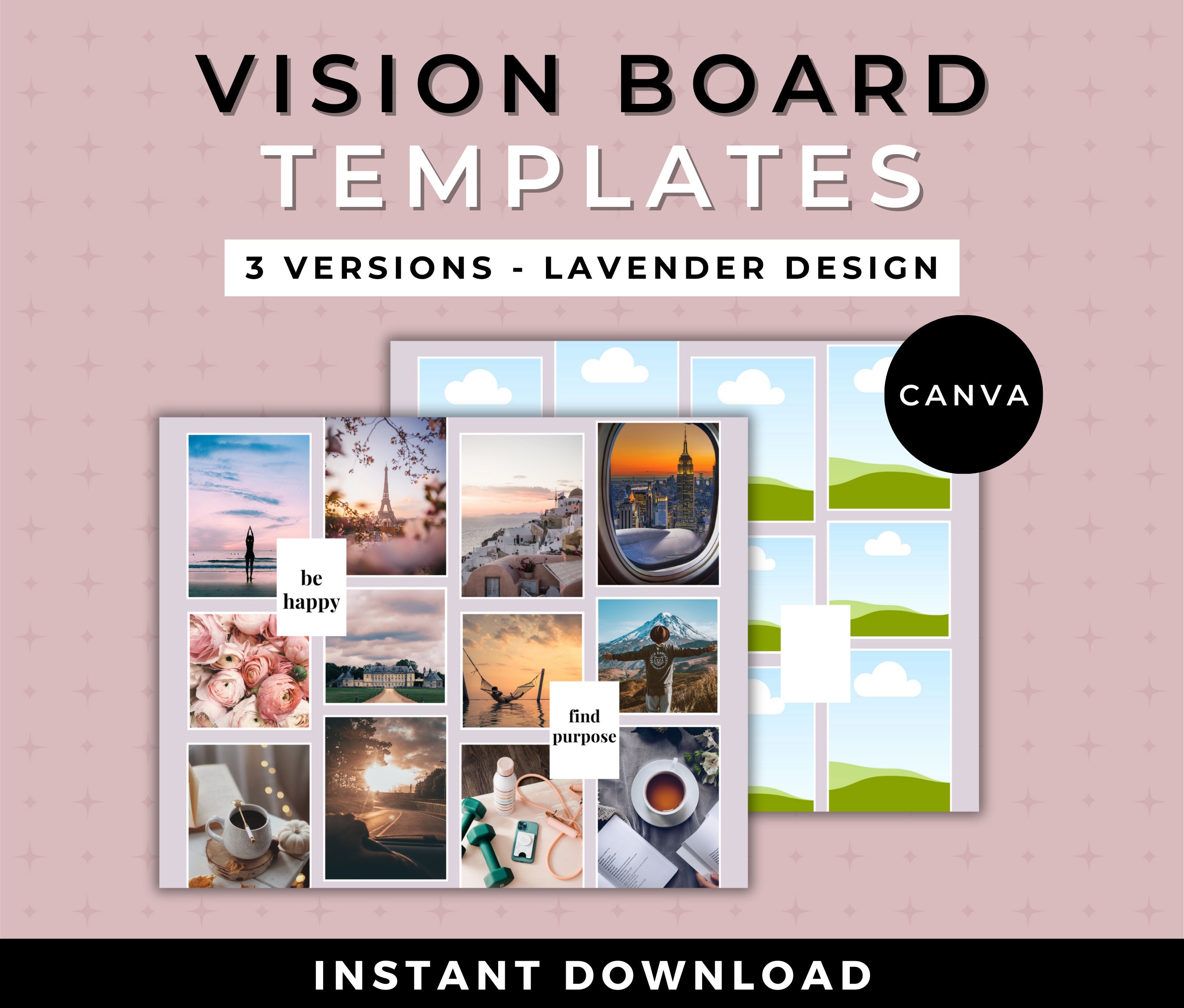 Printable 2024 Vision Board, Printable Pdf Mood Board for Women ...