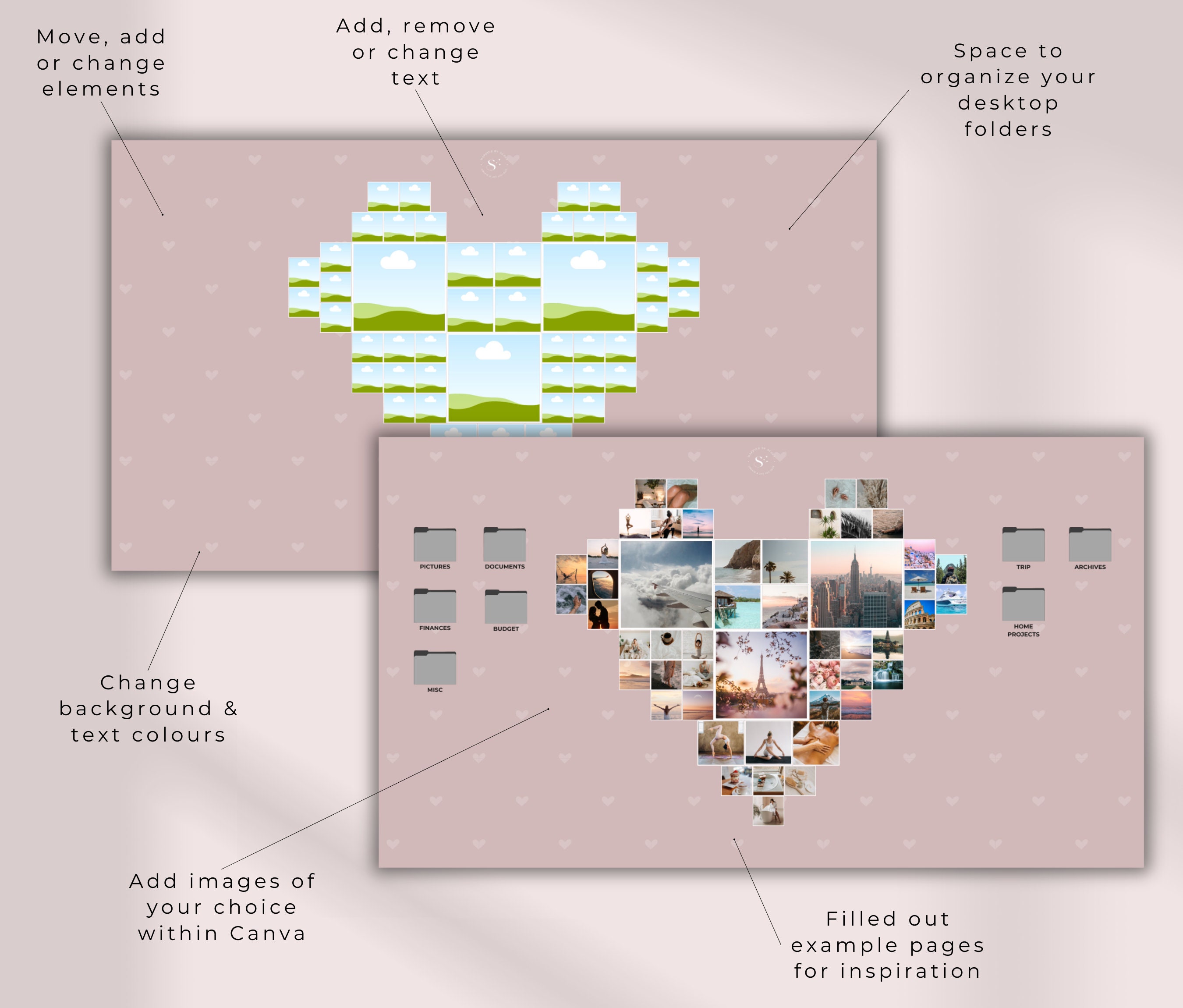 VISION BOARD KIT 2024 Desktop Wallpaper Vision Board Canva Desktop ...