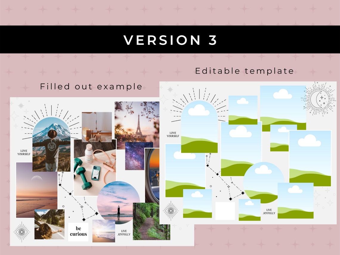 Printable 2024 Vision Board, Printable Pdf Mood Board for Women ...