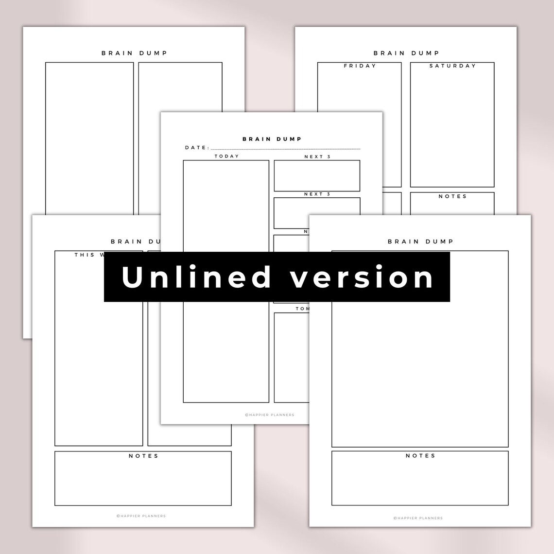 BRAIN DUMP NOTEBOOK Brain Dump Printable, Brain Dump Planner, Brain ...