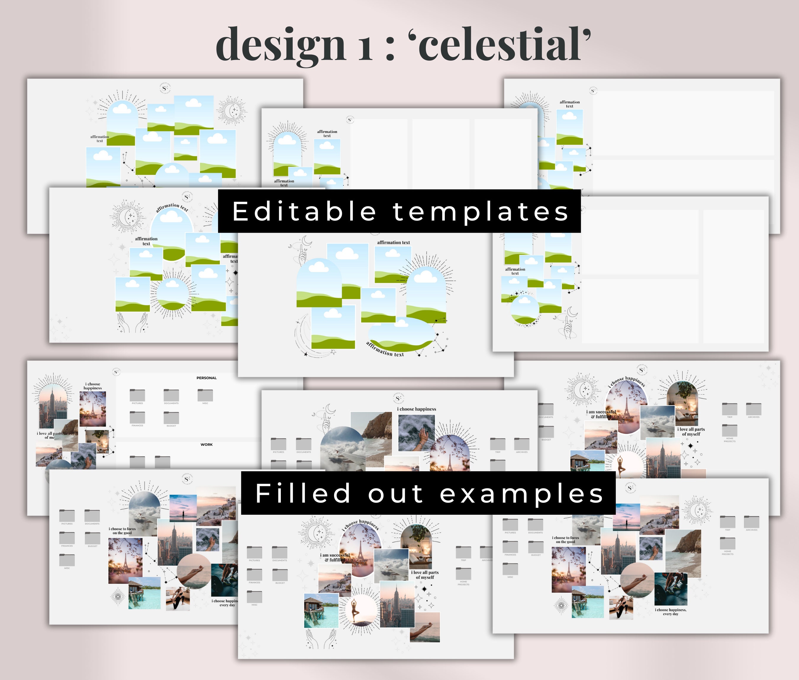 Canva Editable Vision Board Digital Vision Board Kit, 2024 Visions ...