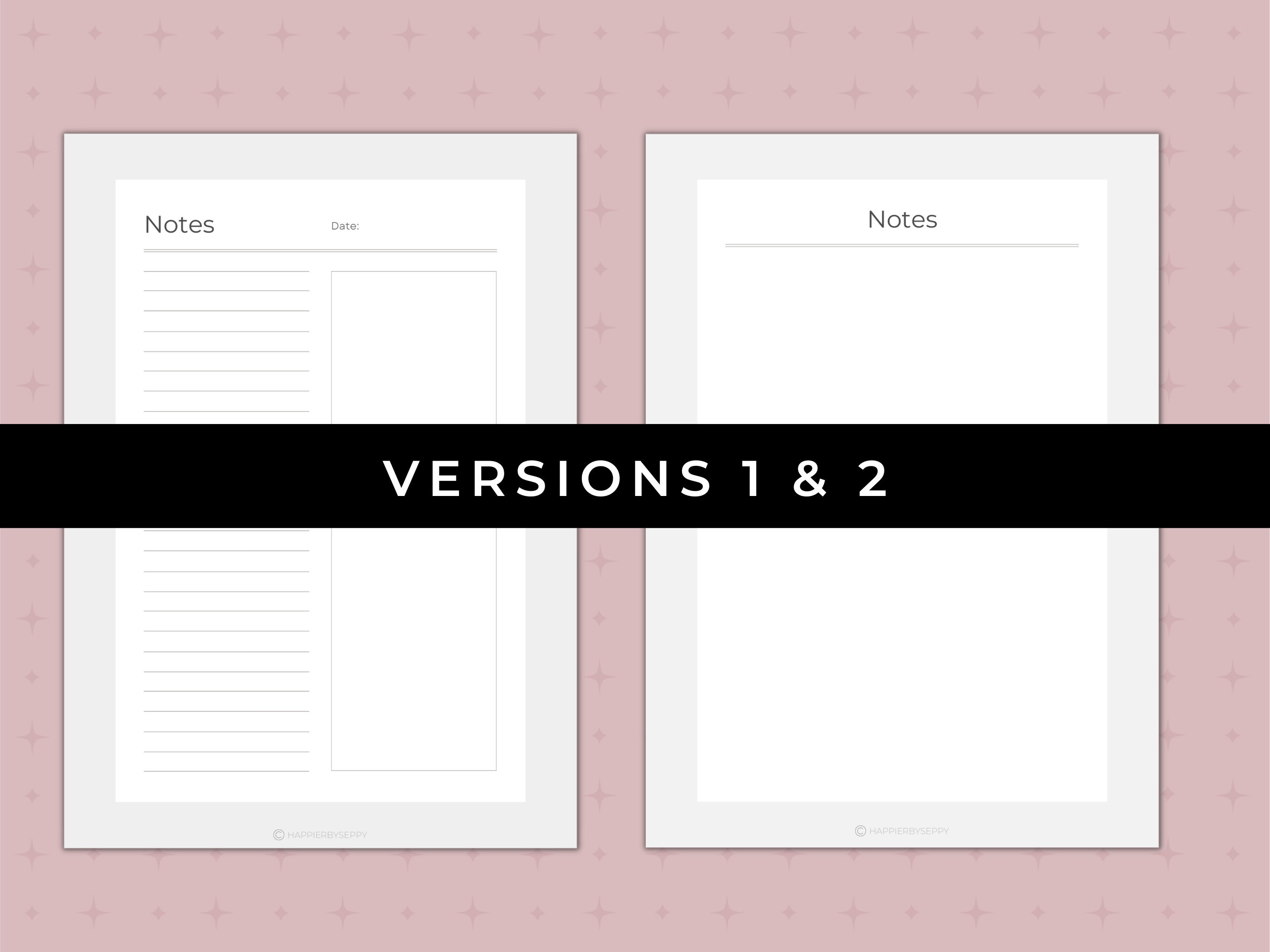 Lined Notes Template, Printable Lined Paper Bundle, Notability Lined ...