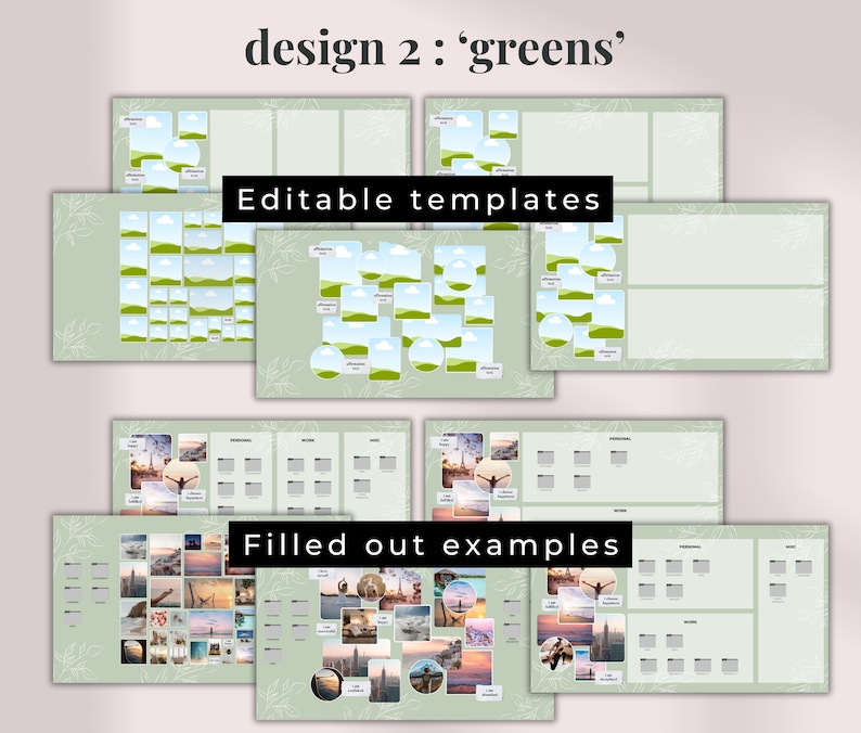 Canva Editable Vision Board Digital Vision Board Kit, 2024 Visions ...