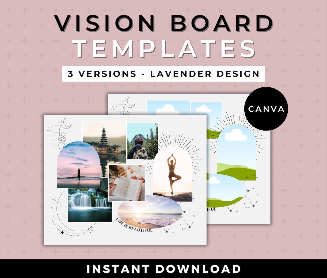 Printable 2024 Vision Board, Printable Pdf Mood Board for Women, Digital Vision Board Template ...