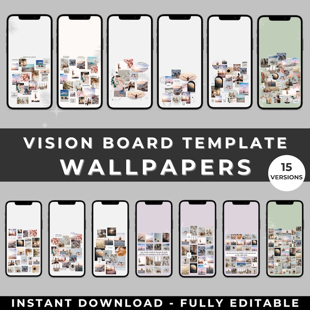 VISION BOARD Phone Wallpaper 2024 Vision Board for Cell Phone Wallpaper ...
