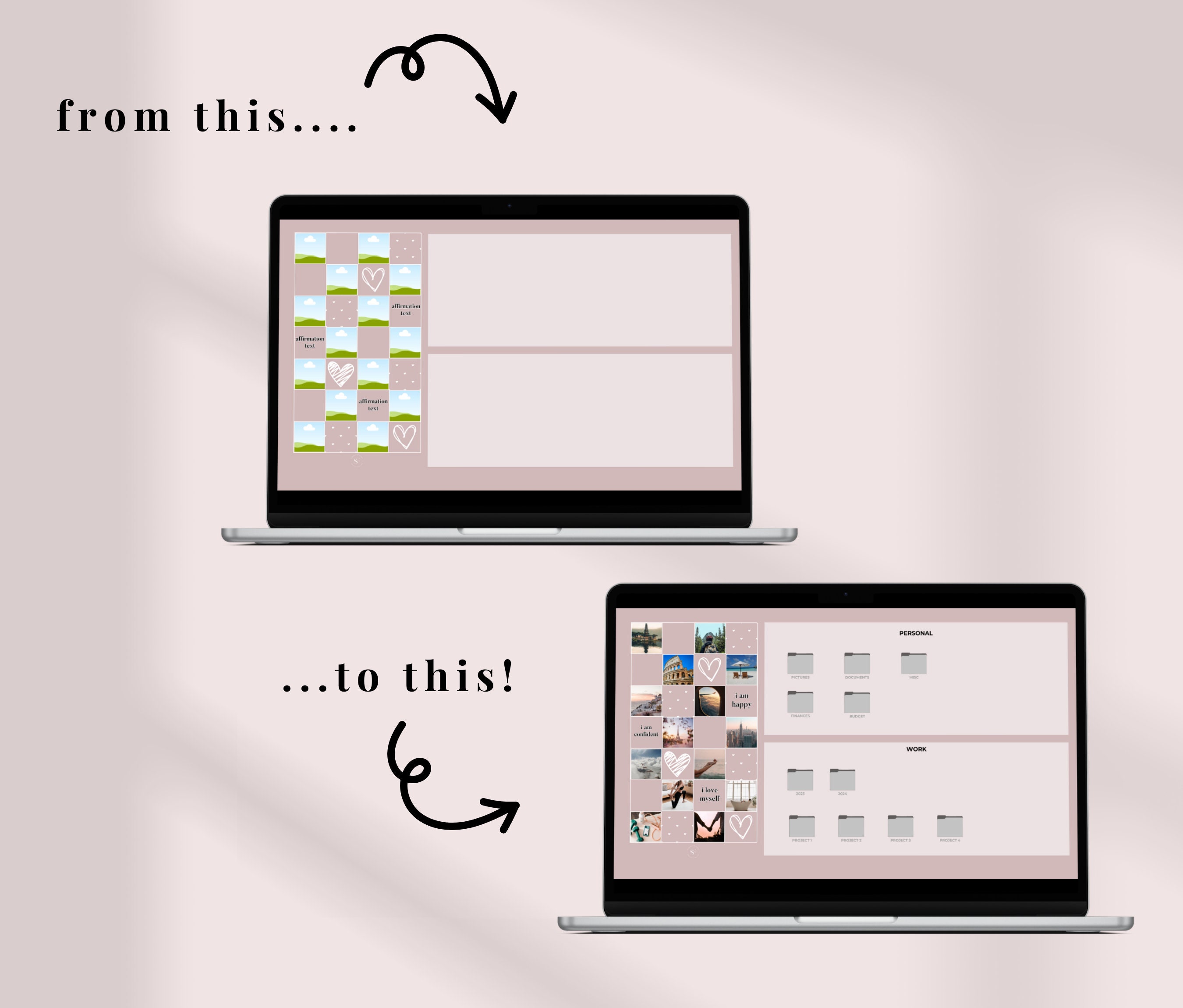 VISION BOARD KIT 2024 Desktop Wallpaper Vision Board Canva Desktop ...