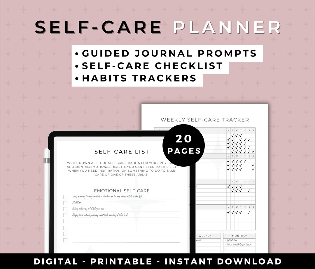Selfcare Workbook, Wellness Goal Planning, Mental Health Worksheet Kit ...