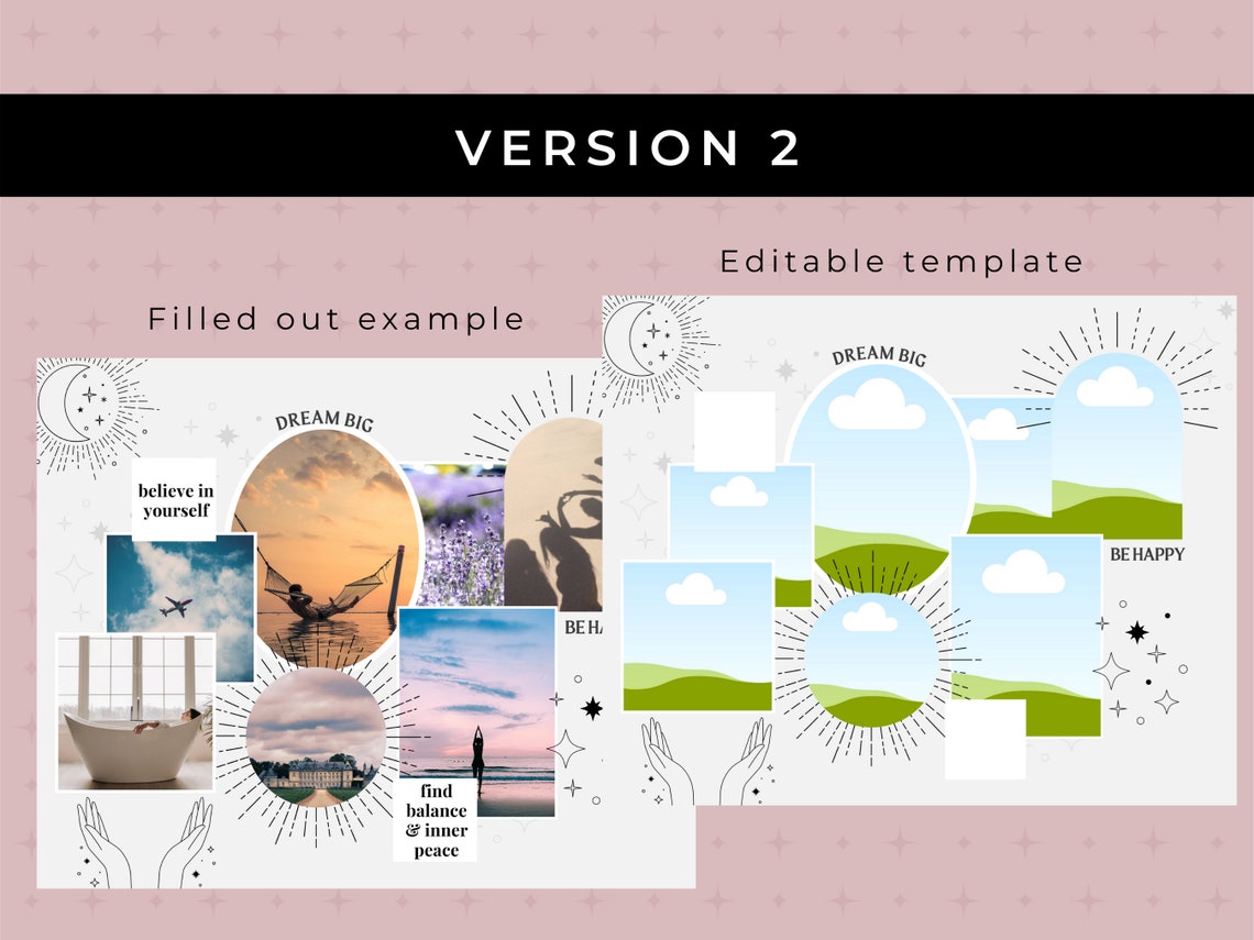 Printable 2024 Vision Board, Printable Pdf Mood Board for Women ...