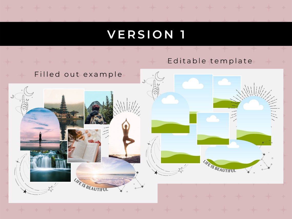 Printable 2024 Vision Board, Printable Pdf Mood Board for Women ...