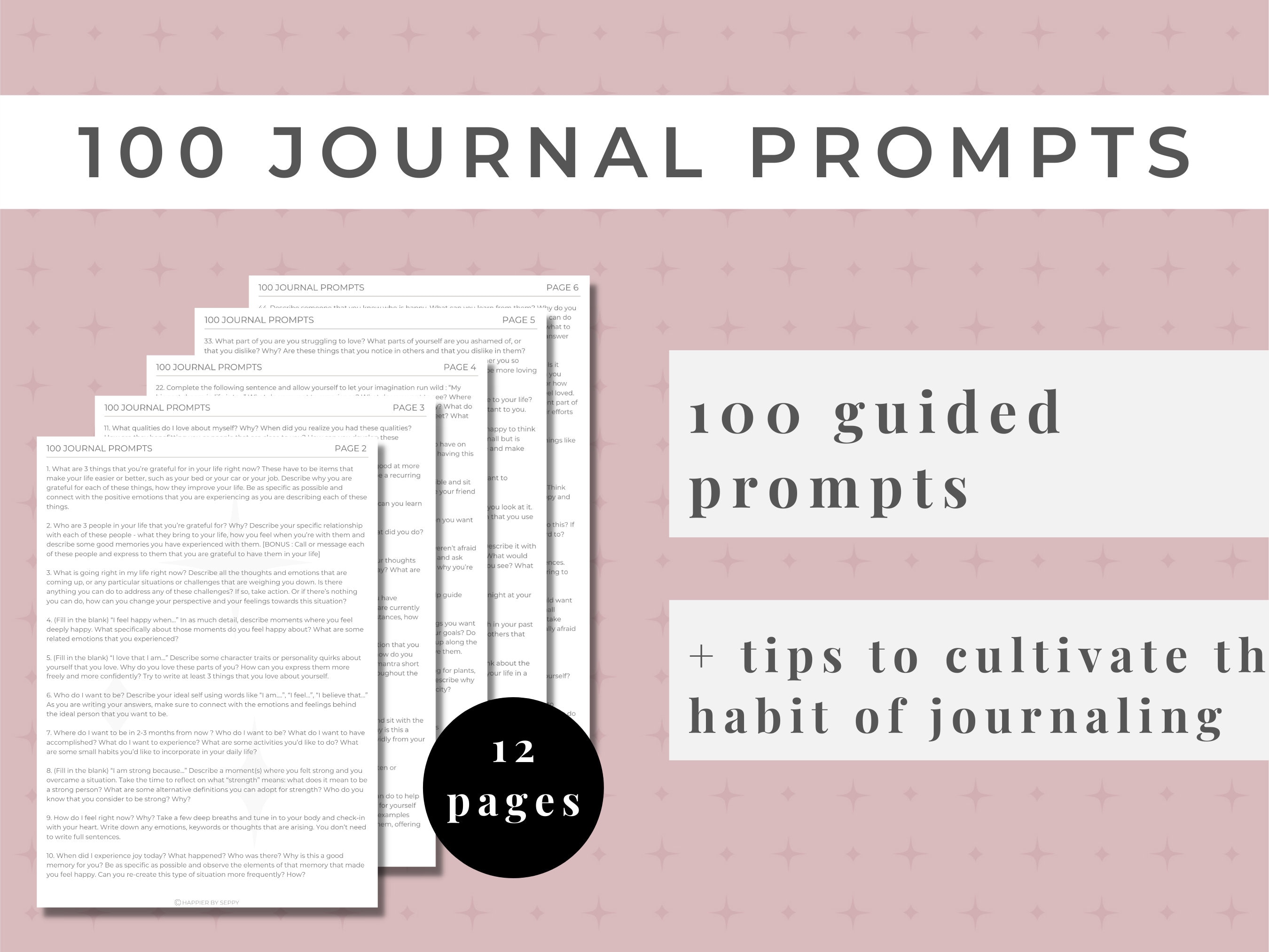 Digital Journal Prompts, Guided Journal With Prompts, Digital Workbook ...