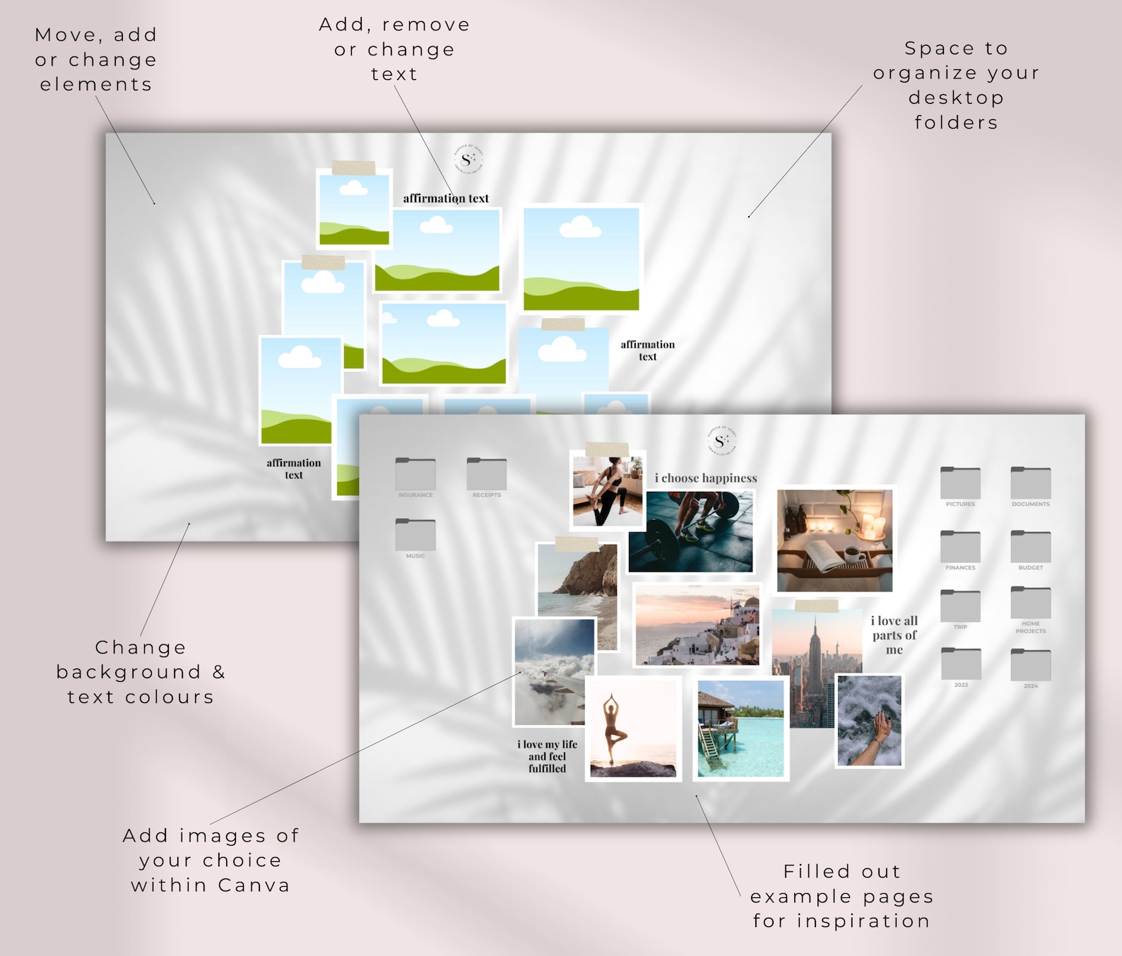 VISION BOARD 2024 Desktop Wallpaper Vision Board Canva, Vision Board ...