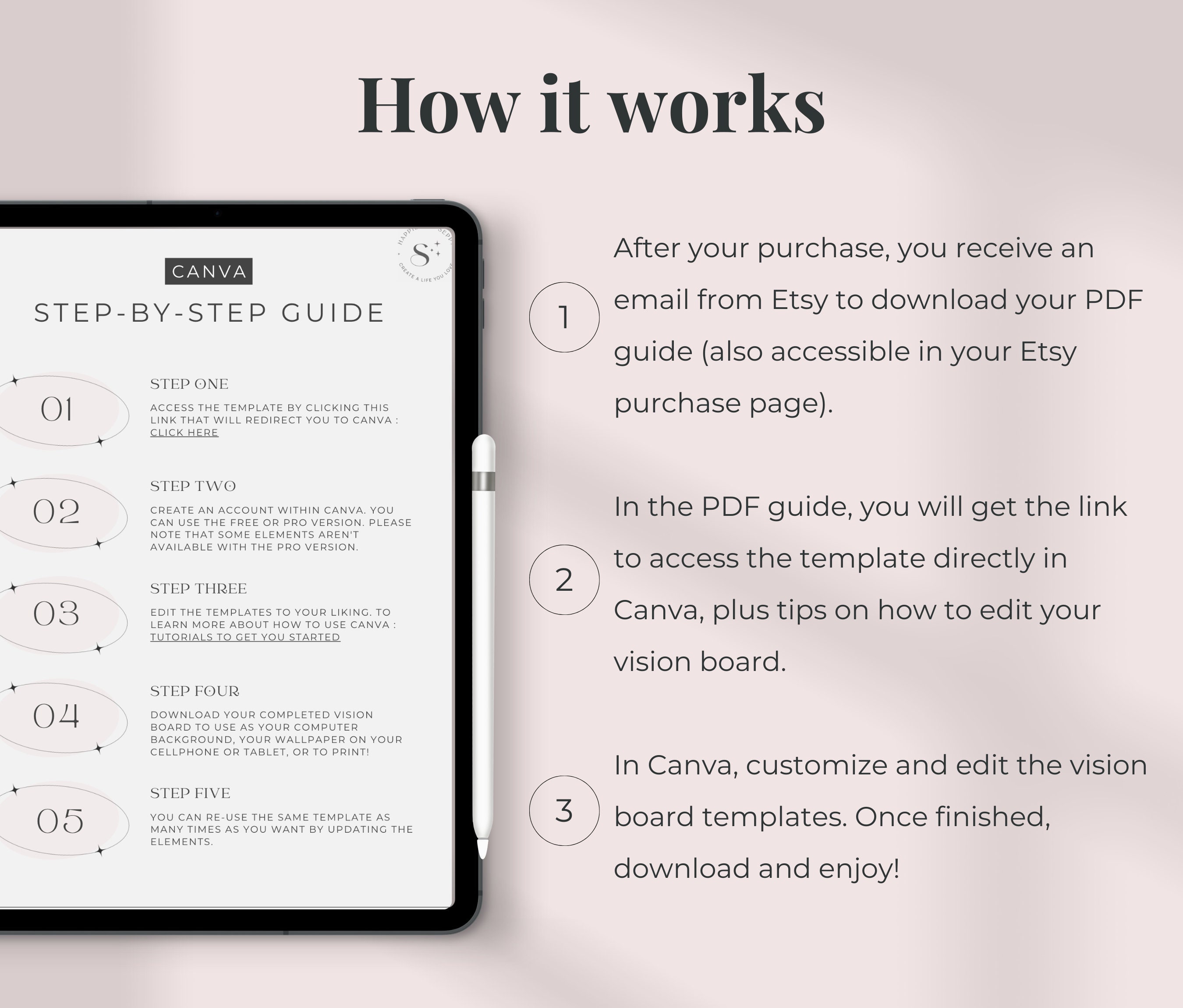 VISION BOARD KIT 2024 Desktop Wallpaper Vision Board Canva Desktop ...