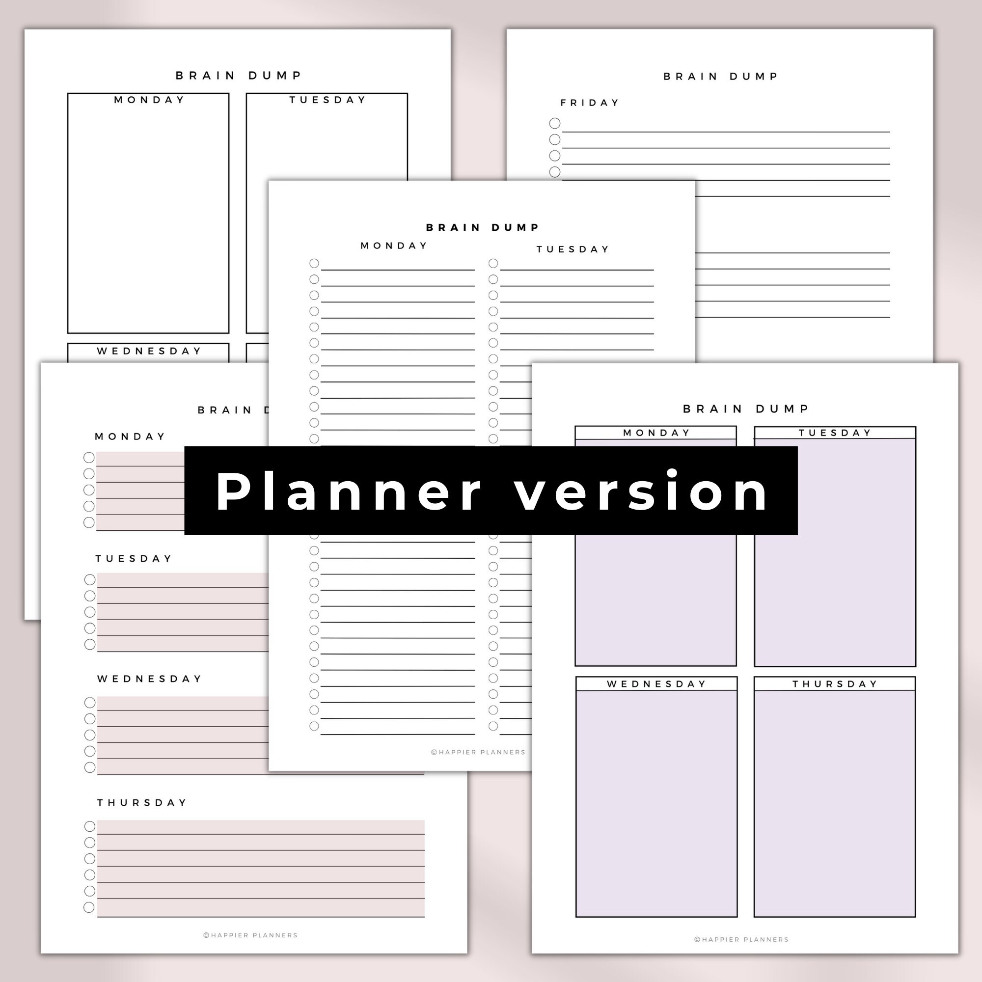 BRAIN DUMP NOTEBOOK Brain Dump Printable, Brain Dump Planner, Brain ...