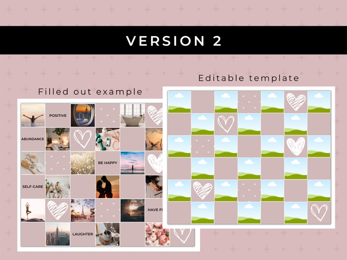 Printable 2024 Vision Board, Printable Pdf Mood Board for Women ...