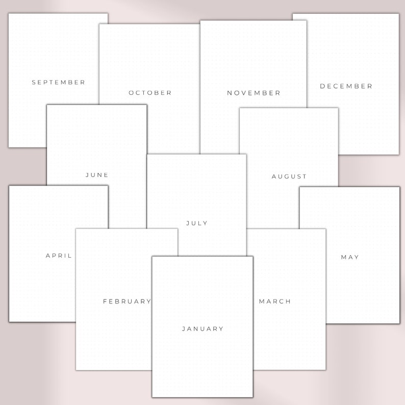 PREMADE BULLET JOURNAL Printable Bujo Pages Monthly Covers, Bullet ...