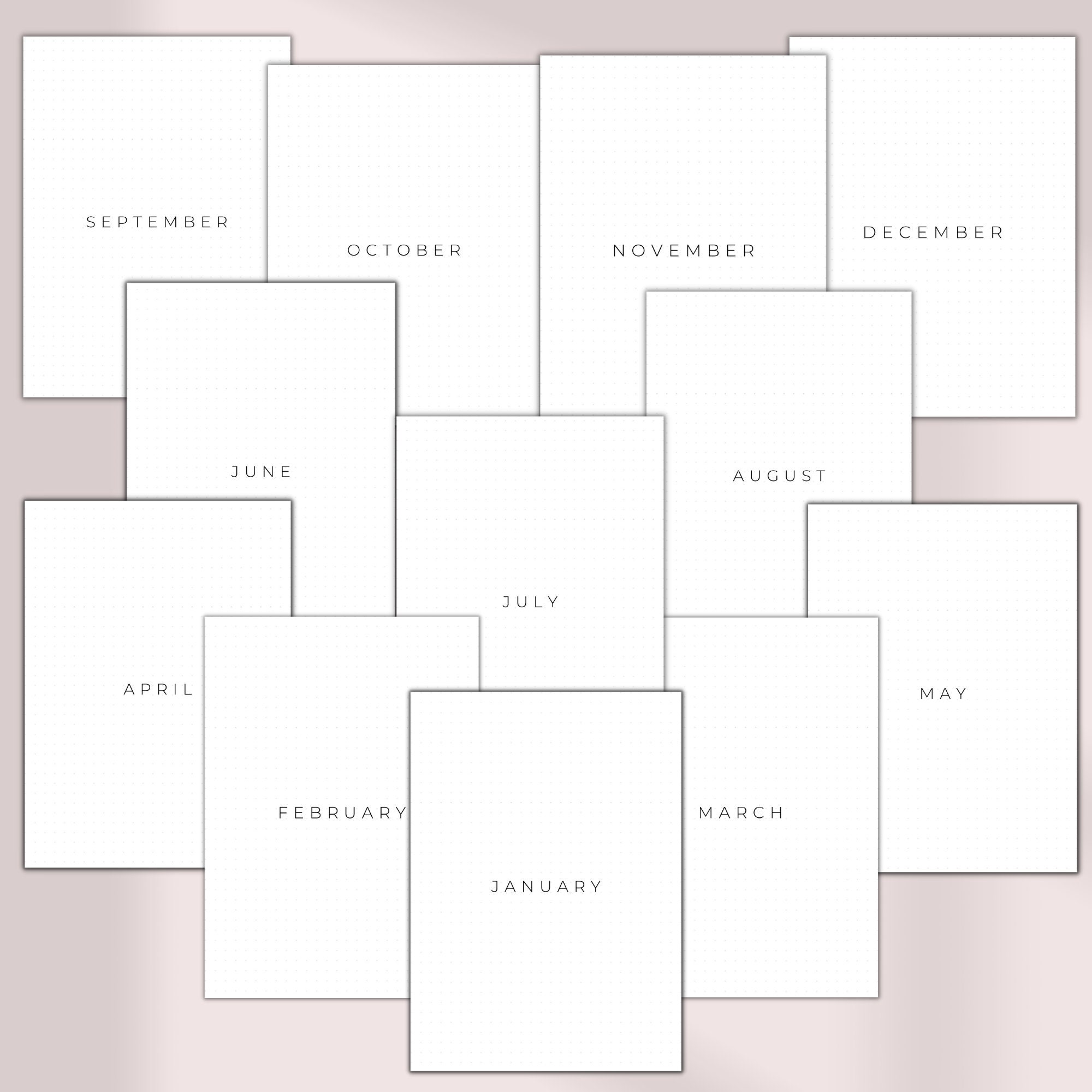 PREMADE BULLET JOURNAL Printable Bujo Pages Monthly Covers, Bullet ...