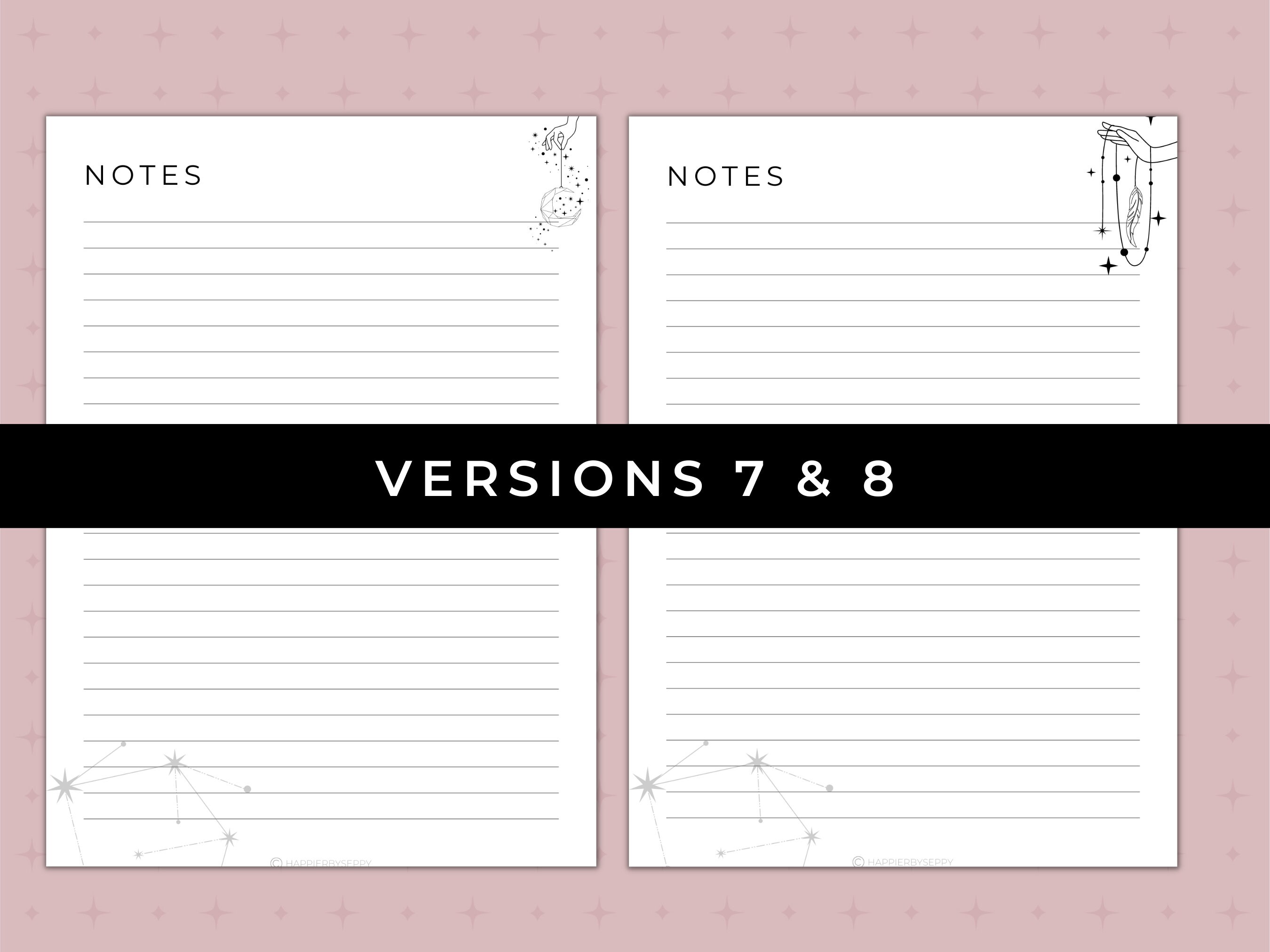 Lined Notes Template, Printable Lined Paper Bundle, iPad Lined Journal ...