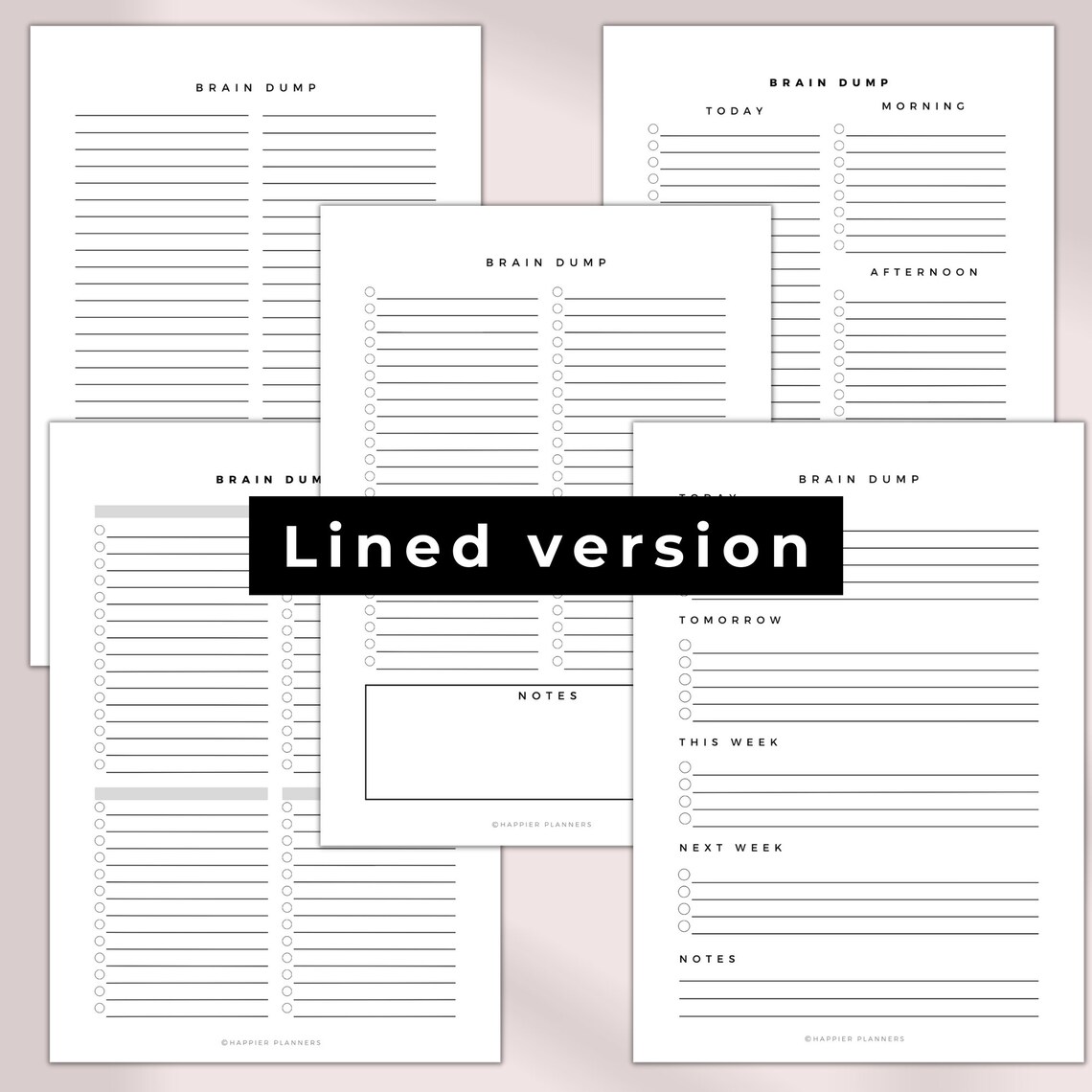 BRAIN DUMP NOTEBOOK Brain Dump Printable, Brain Dump Planner, Brain ...