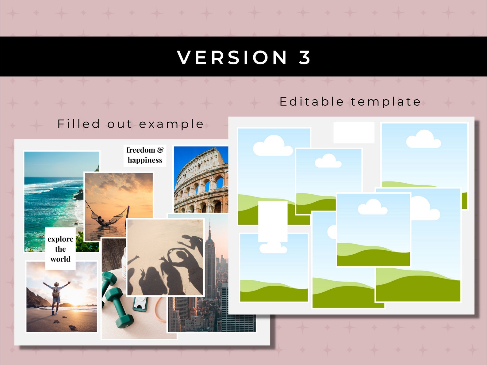 Printable 2024 Vision Board, Printable Pdf Mood Board for Women ...