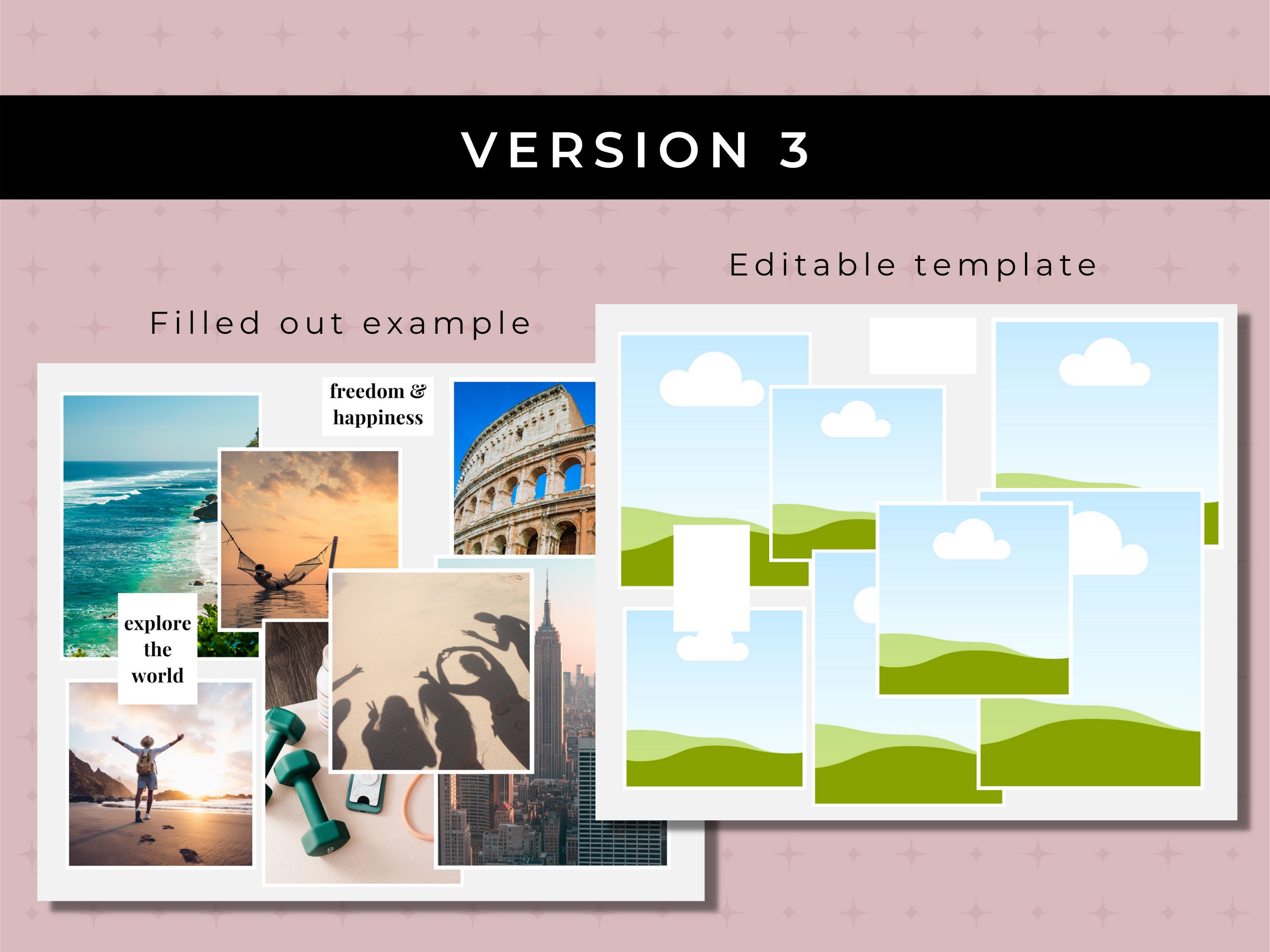 Printable 2024 Vision Board, Printable Pdf Mood Board for Women ...