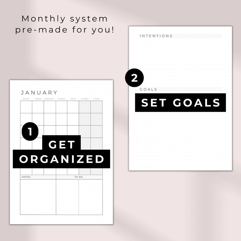 PREMADE BULLET JOURNAL Printable Goal Setting Workbook, Bullet ...