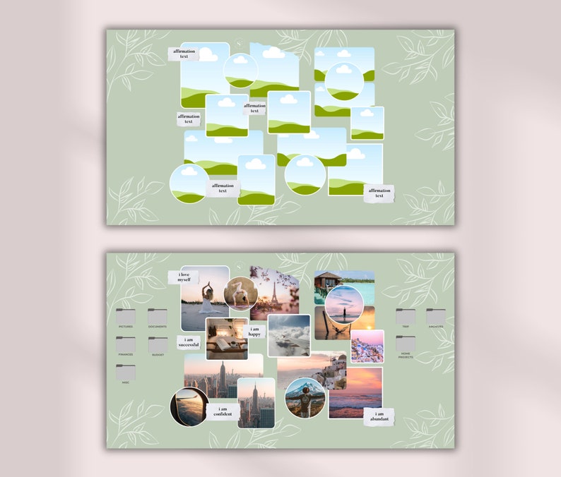CANVA EDITABLE Vision Board Desktop Wallpaper Organizer Aesthetic ...