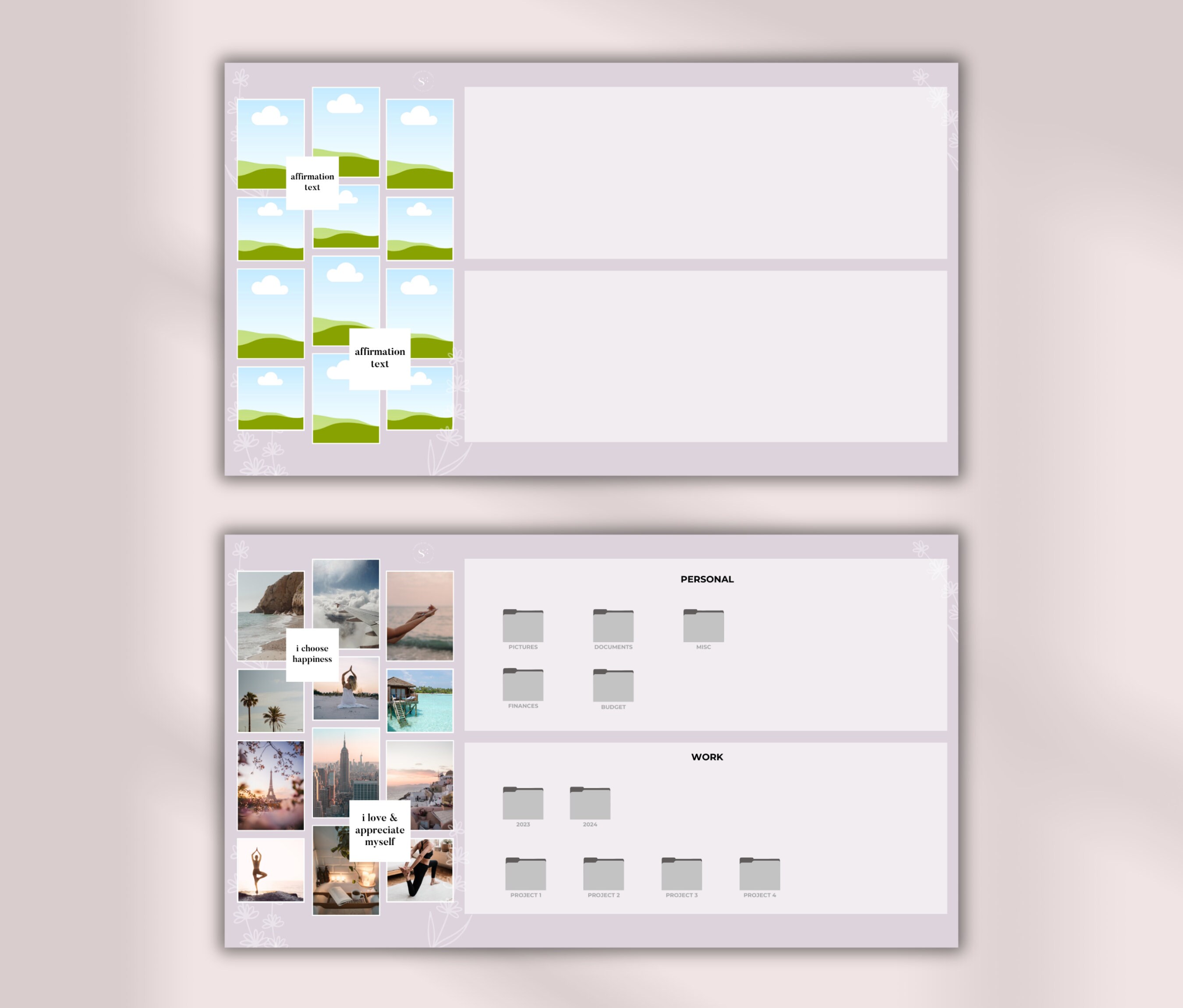 EDITABLE Desktop Wallpaper Organizer Aesthetic, Vision Board Kit ...