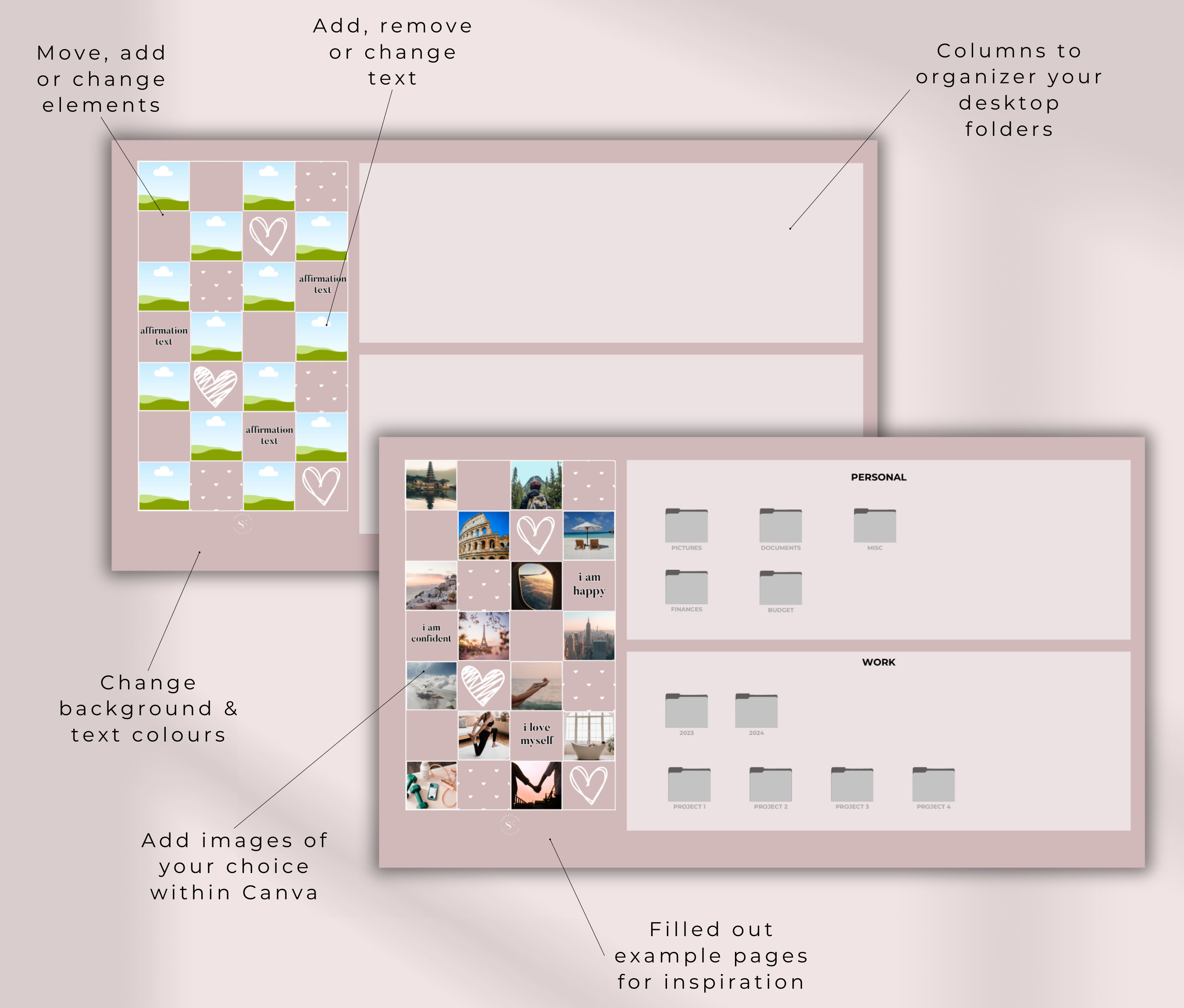 VISION BOARD KIT 2024 Desktop Wallpaper Vision Board Canva Desktop ...