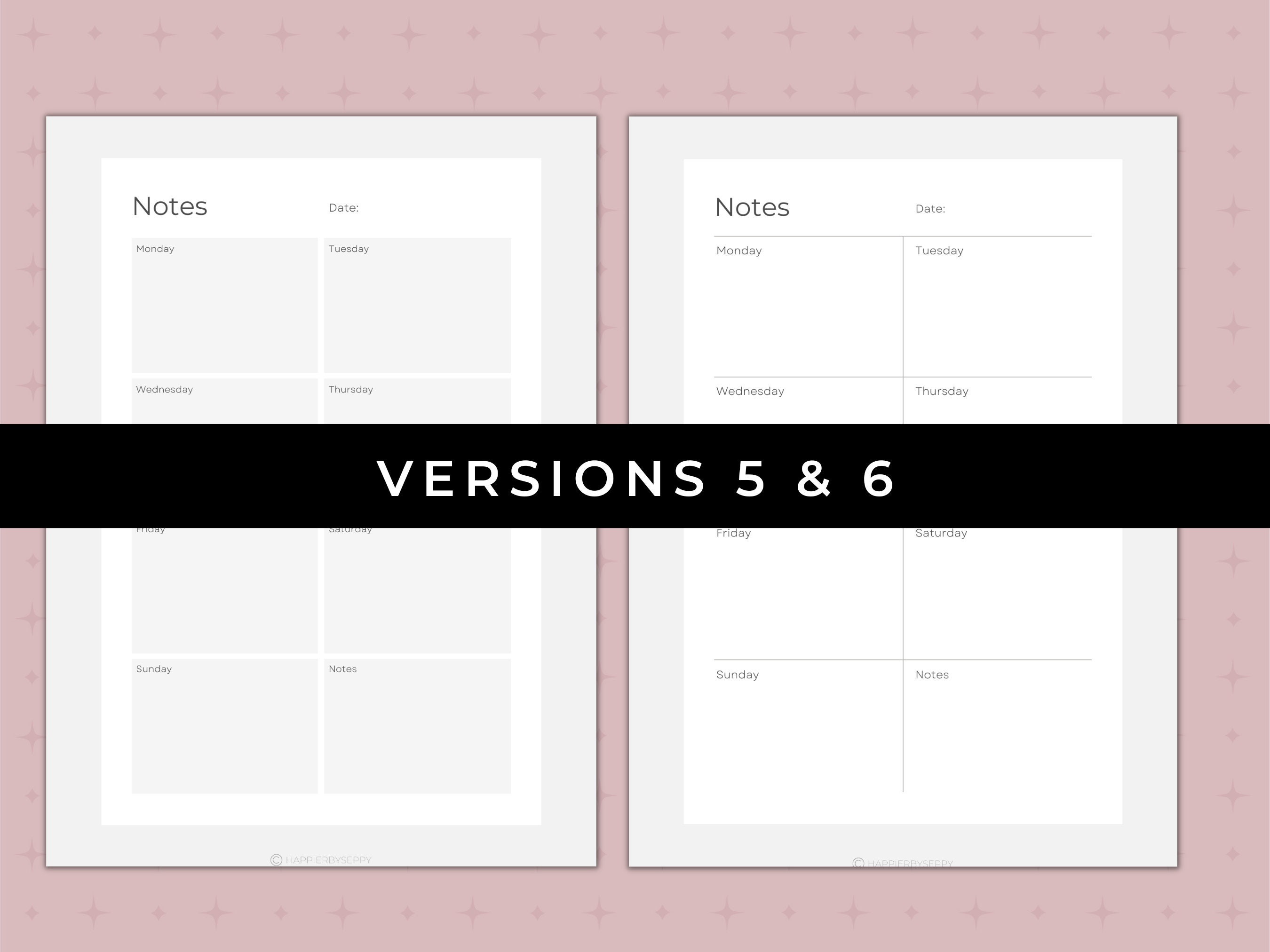 Lined Notes Template, Printable Lined Paper Bundle, Notability Lined ...