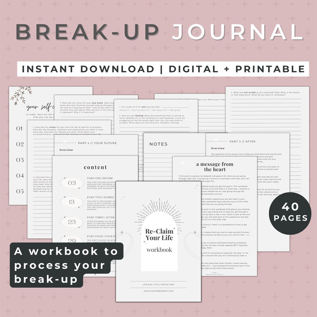 Divorce Journal With Prompts, Divorce Therapy Workbook, Divorce Therapy ...